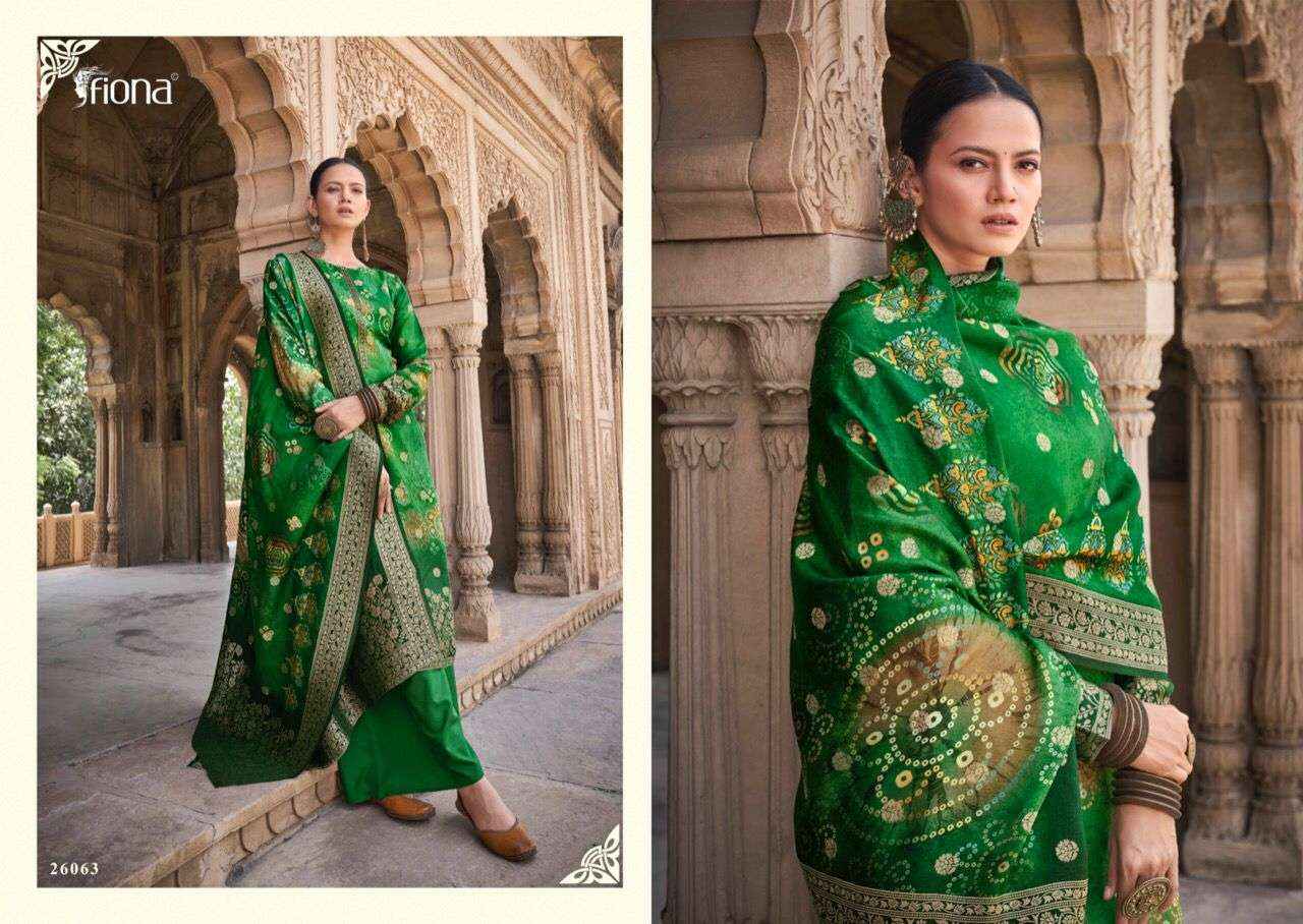 Fiona Bandhej Silk Dress Material Wholesale Suits Online