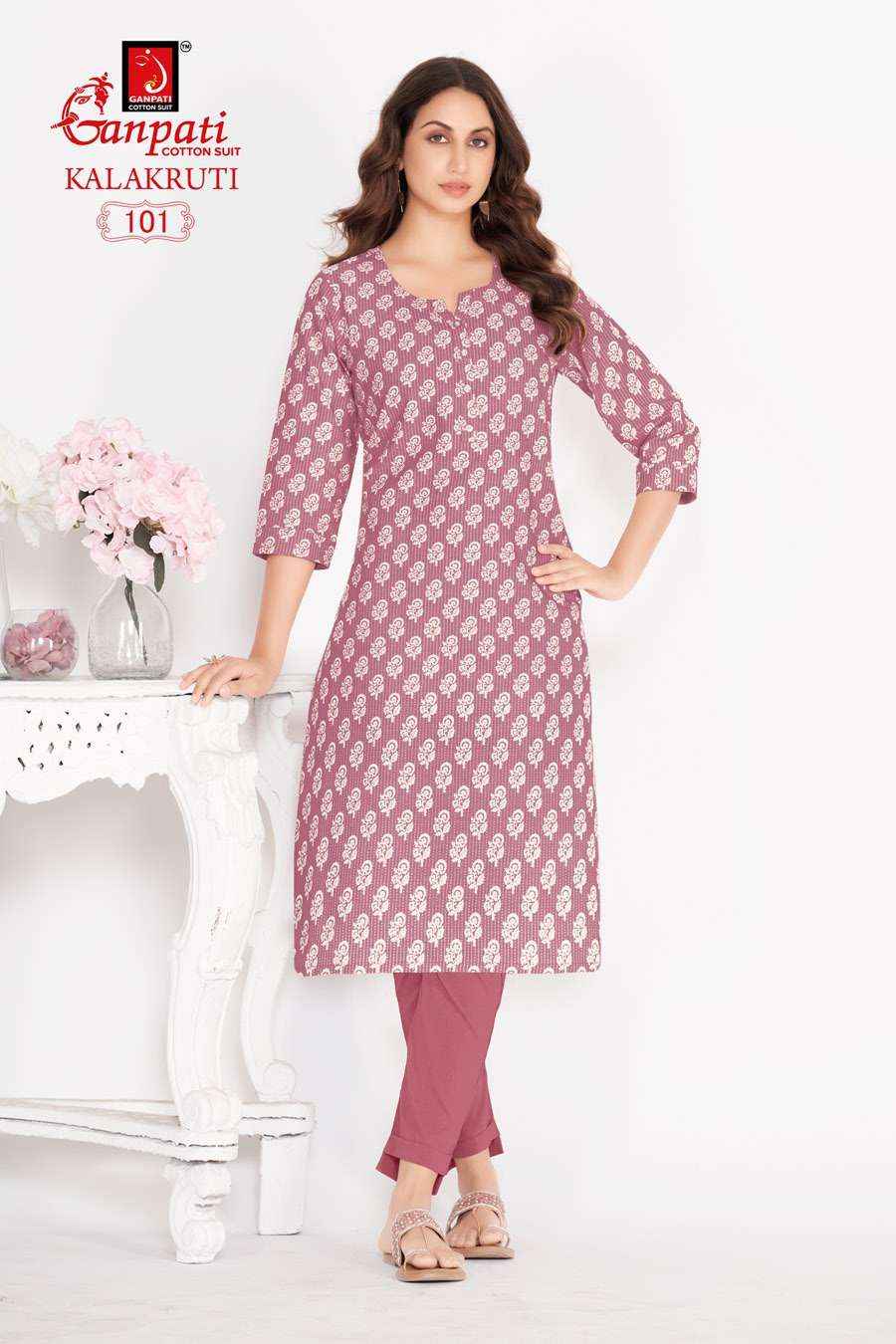 Ganpati Kalakruti Vol 29 Cotton Kurti With Pant Wholesale Kurti Trader
