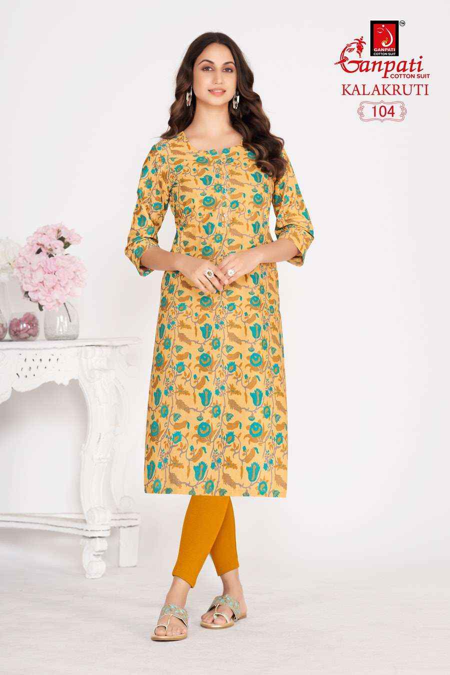 Ganpati Kalakruti Vol 29 Cotton Kurti With Pant Wholesale Kurti Trader