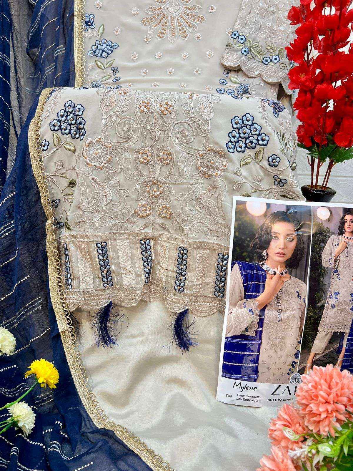 Zaha Mylene Vol 1 Georgette Dress Material Best Ladies Dress Wholesaler