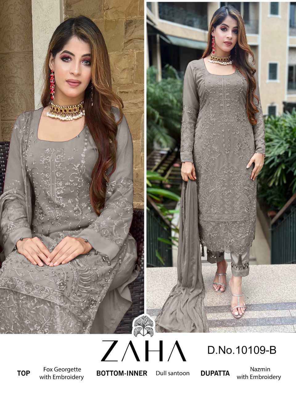 Zaha Saadia Vol-1 Georgette Dress Material Wholesale Ladies Suits Oline ...