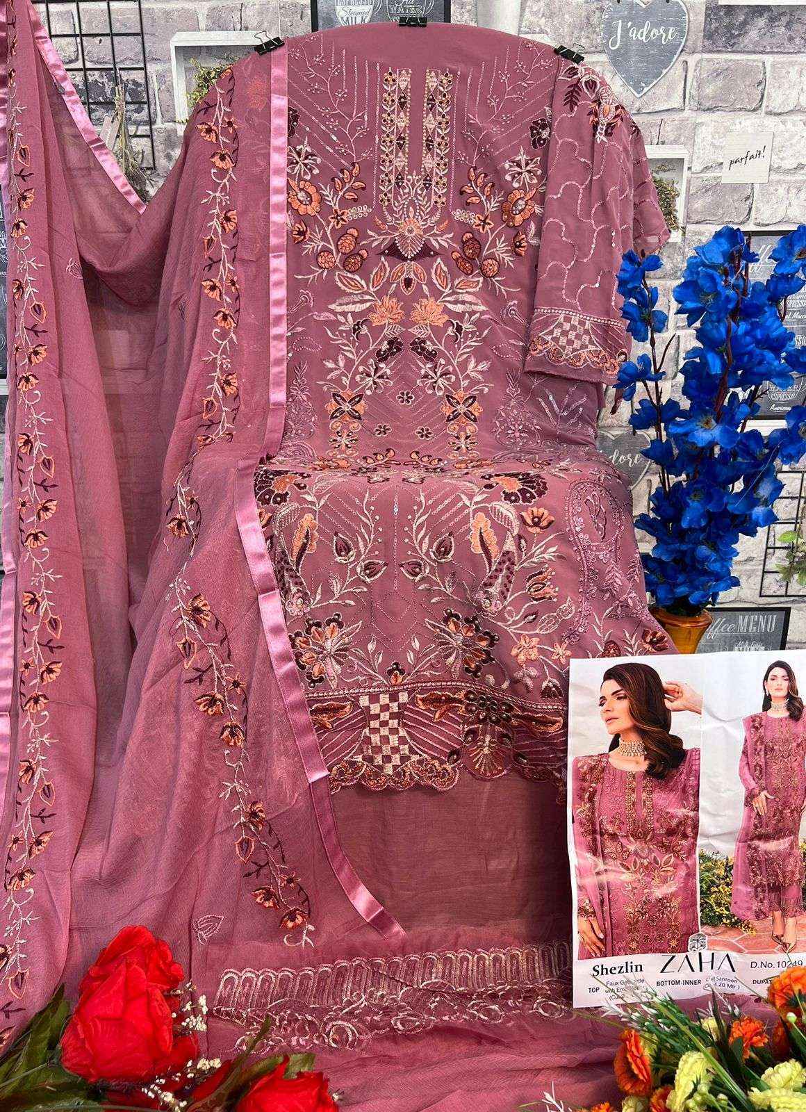 Zaha Shezlin Georgette Dress Material Online Ladies Dress Supplier