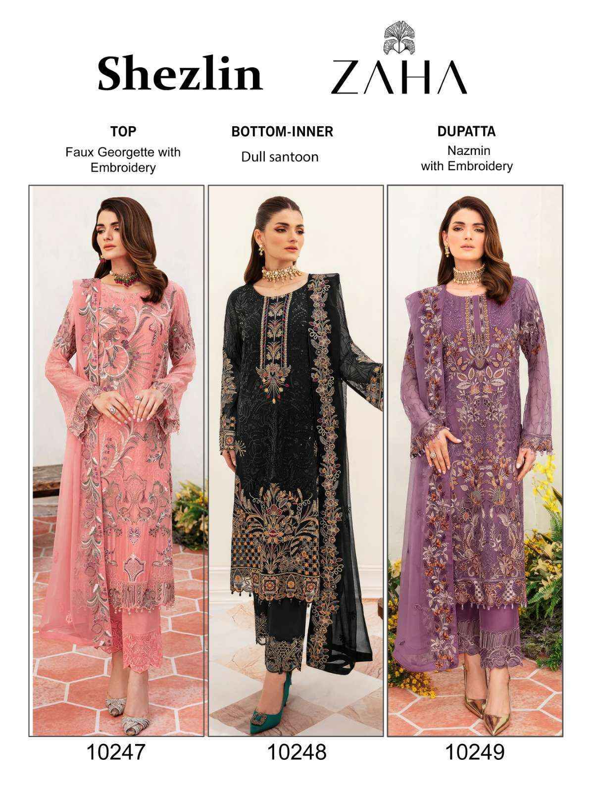 Zaha Shezlin Georgette Dress Material Online Ladies Dress Supplier