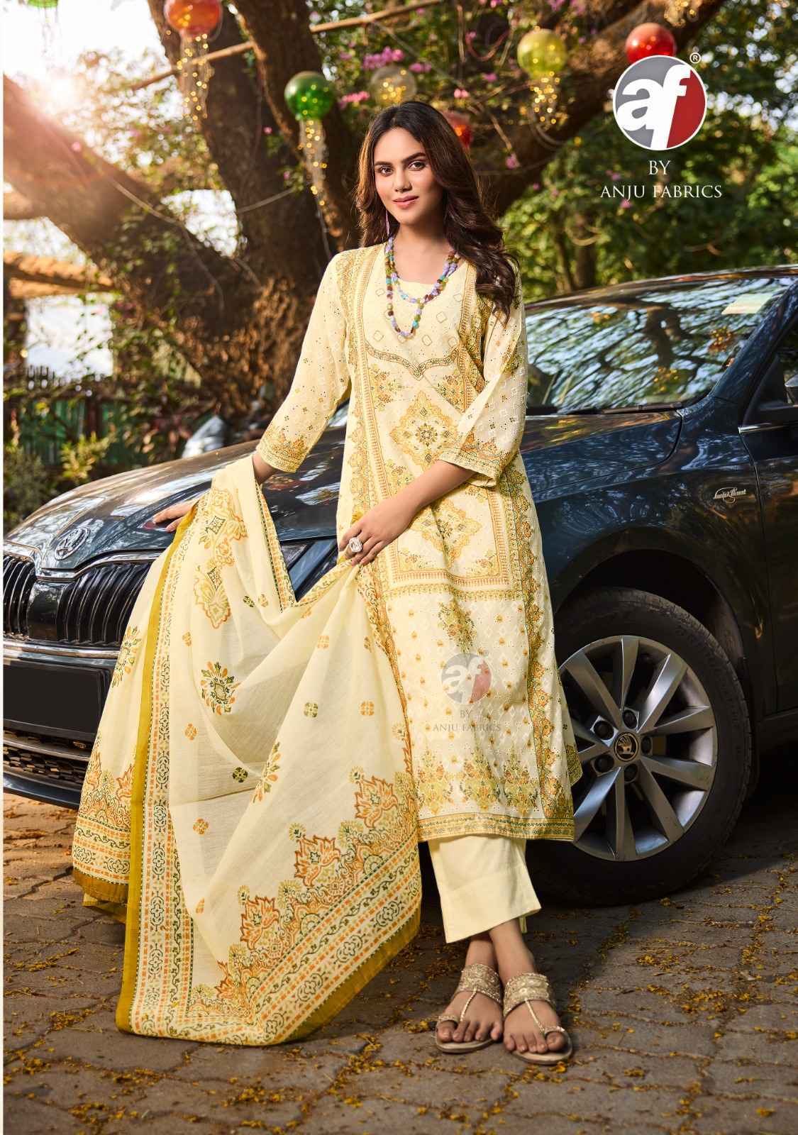 Anju Fabric Flairs Vol-3 Readymade Schiffli Cotton Dress Fashionable ...