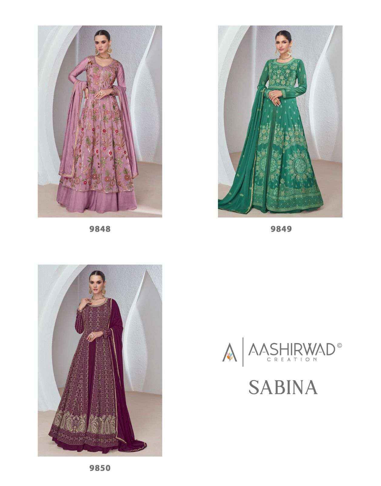 Aashirwad Creation Sabina Readymade Georgette Dress Partywear Suits For ...