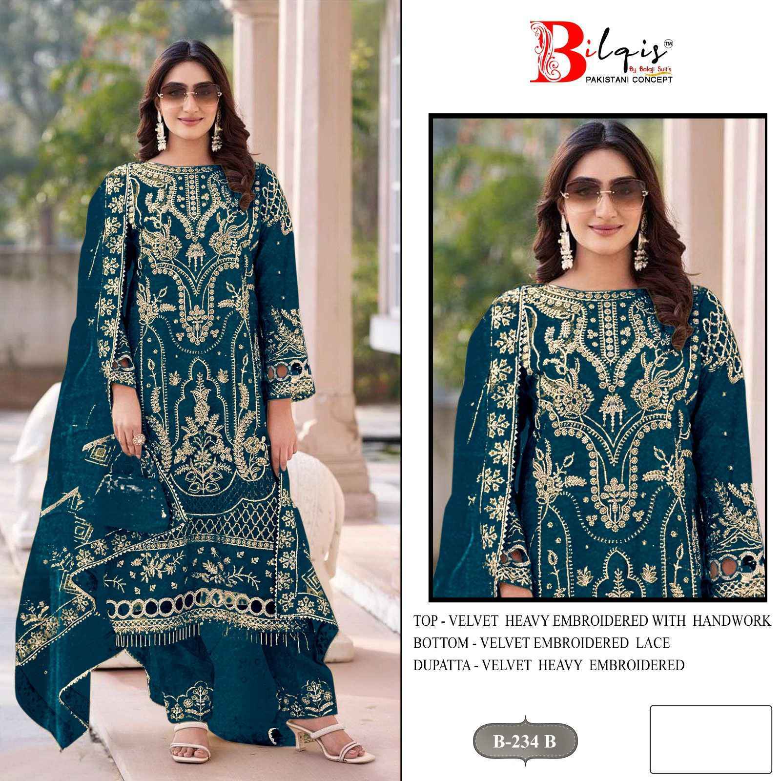 Bilqis D No 234 Velvet Dress Material Wholesale Womens Clothing Store ...