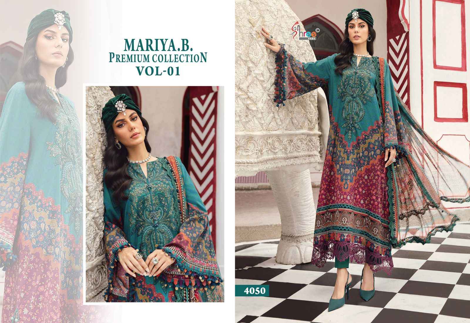 Shree Fabs Maria B Premium Collection Vol-01 Pure Cotton Dress Material ...