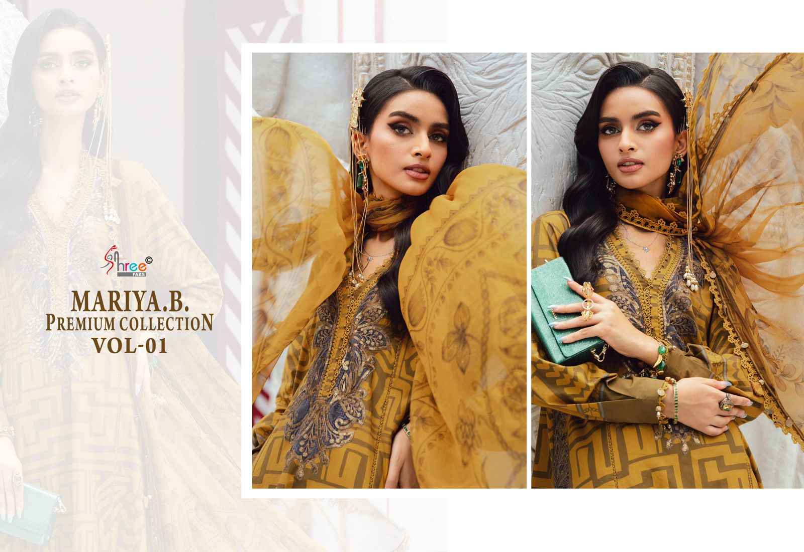 Shree Fabs Maria B Premium Collection Vol-01 Pure Cotton Dress Material ...